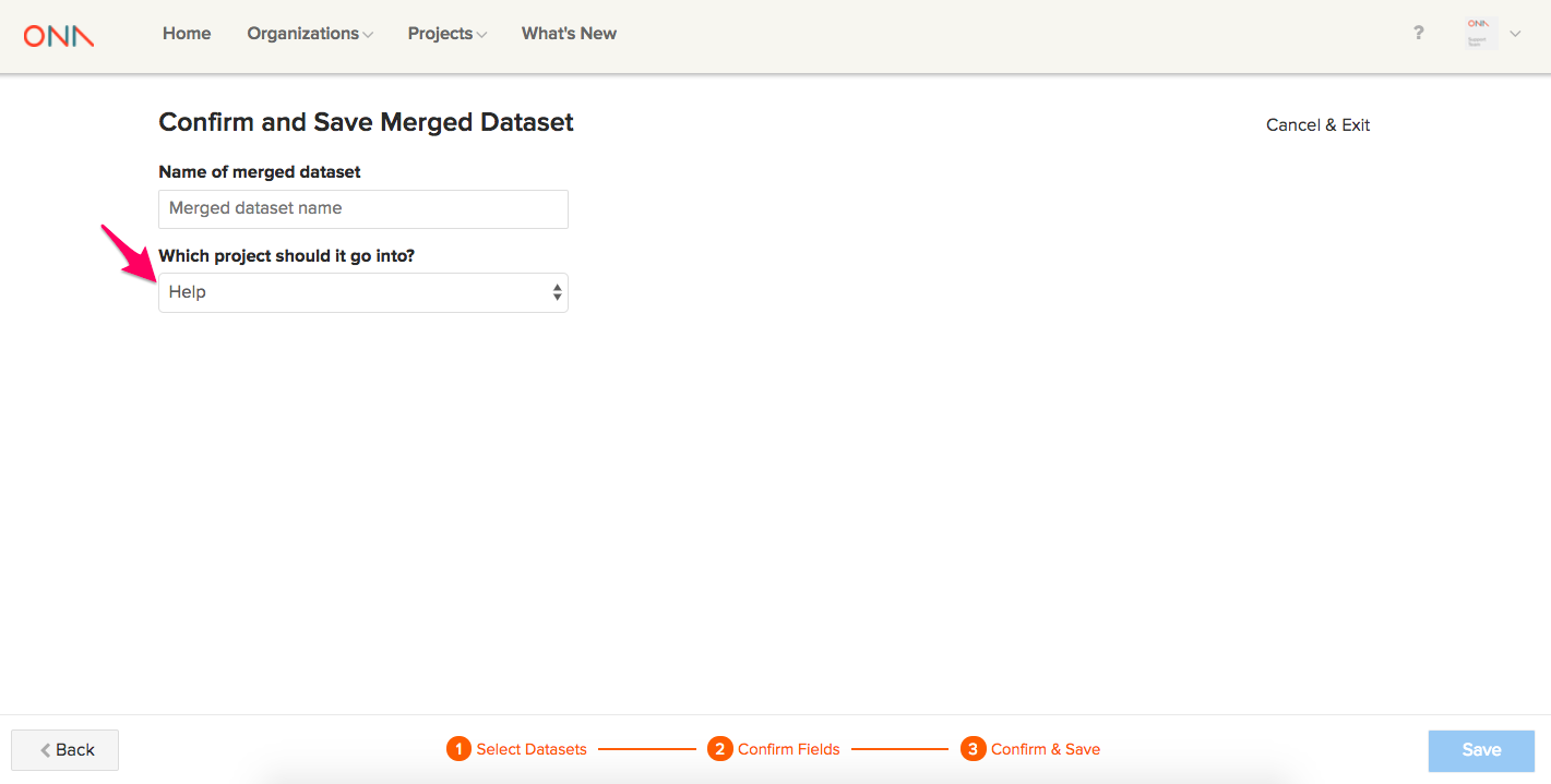How To Merge Datasets Ona Data Help Center