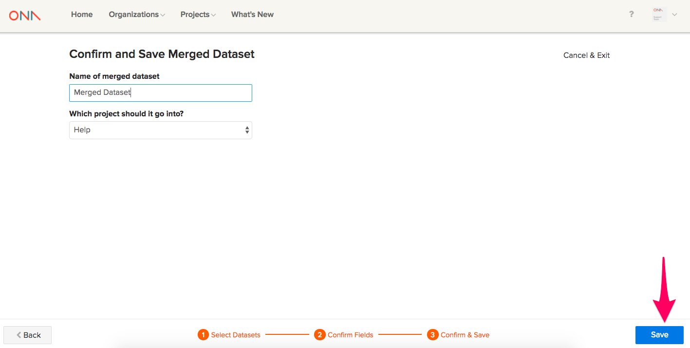 How To Merge Datasets Ona Data Help Center