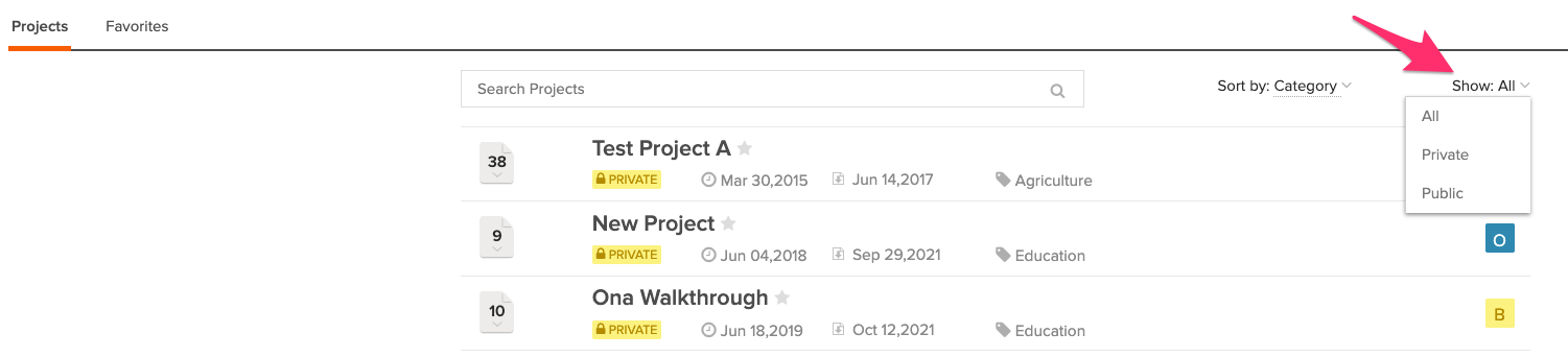 Guide Projects Ona Data Help Center