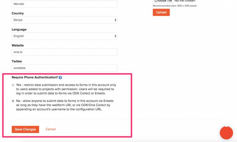 How To Set Require Authentication Ona Data Help Center